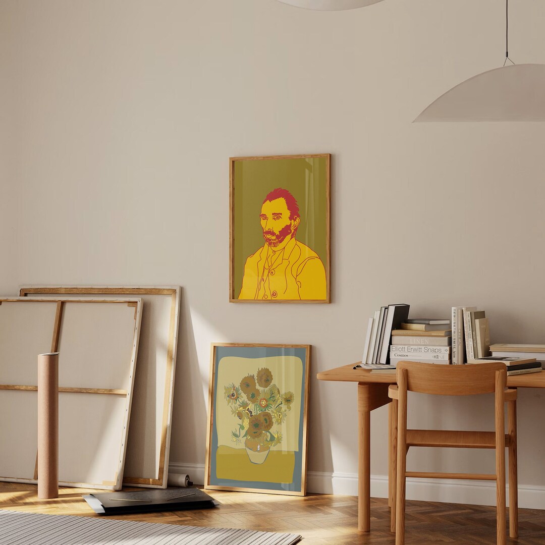 Vincent Van Gogh Sonnenblumendruck Blumenkunst Gelbe Farbe Bunter ...