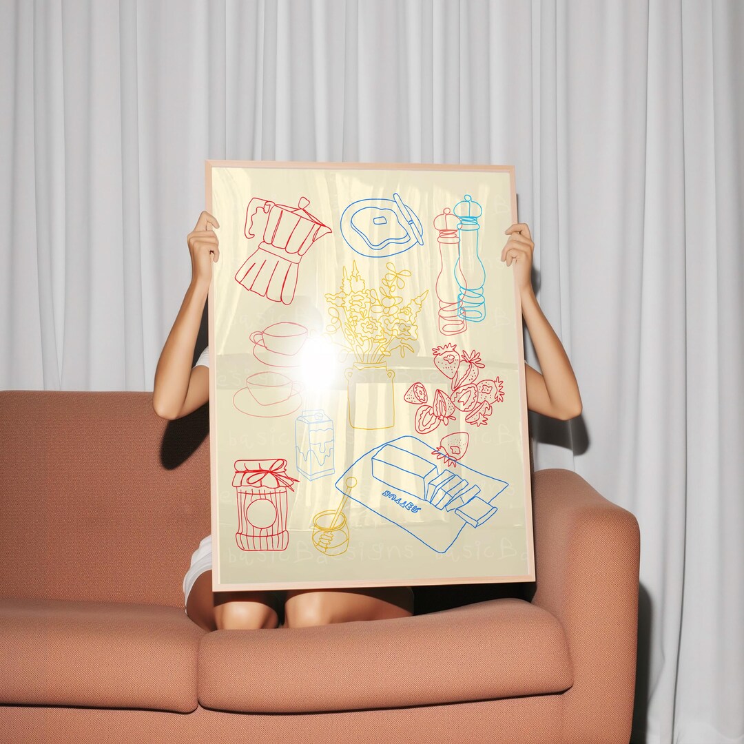 Breakfast Table Wall Art |kitchen Wall Art | Food Print With Butter ...