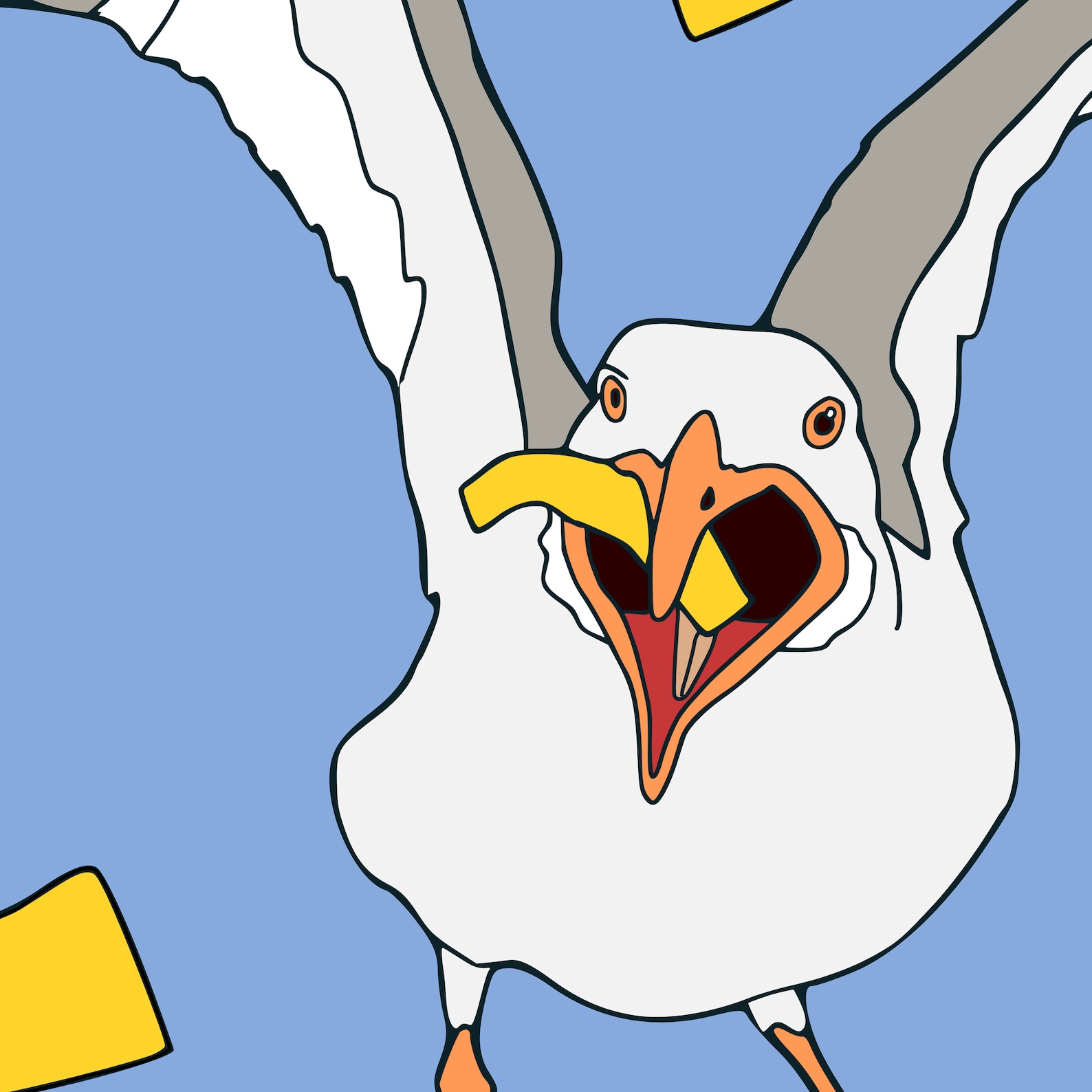 Seagull Print Hide Your Chips Poster Seaside Style Art - Etsy UK