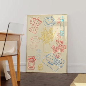 Breakfast Table Wall Art kitchen Wall Art Food Print With - Etsy