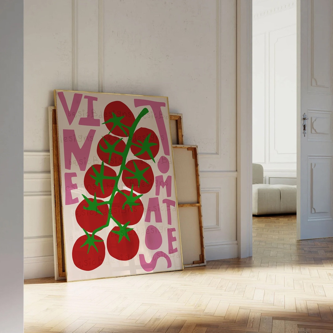 Vine Tomato Food Print Food Art Dining Room and Kitchen Posters Digital ...