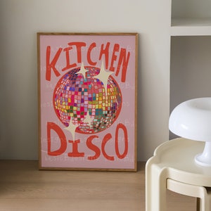 Kitchen Disco Print Colourful Home Décor Rainbow Kitchen Disco Ball ...