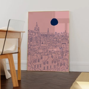 Edinburgh Print | Scotland Bright Wall Art | Colourful Travel Poster ...