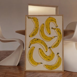 Banana Print | Yellow Fruit Print |dining Room Décor | Food Poster ...