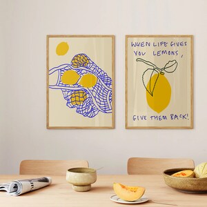 Food Print lemon and Orange Poster When Life Gives You Lemons Squeeze ...