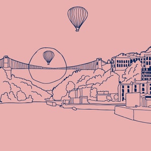 Bristol Bright Wall Art | Colourful Travel Poster | UK Art Print | Line ...