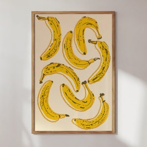 Banana Print | Yellow Fruit Print |dining Room Décor | Food Poster ...