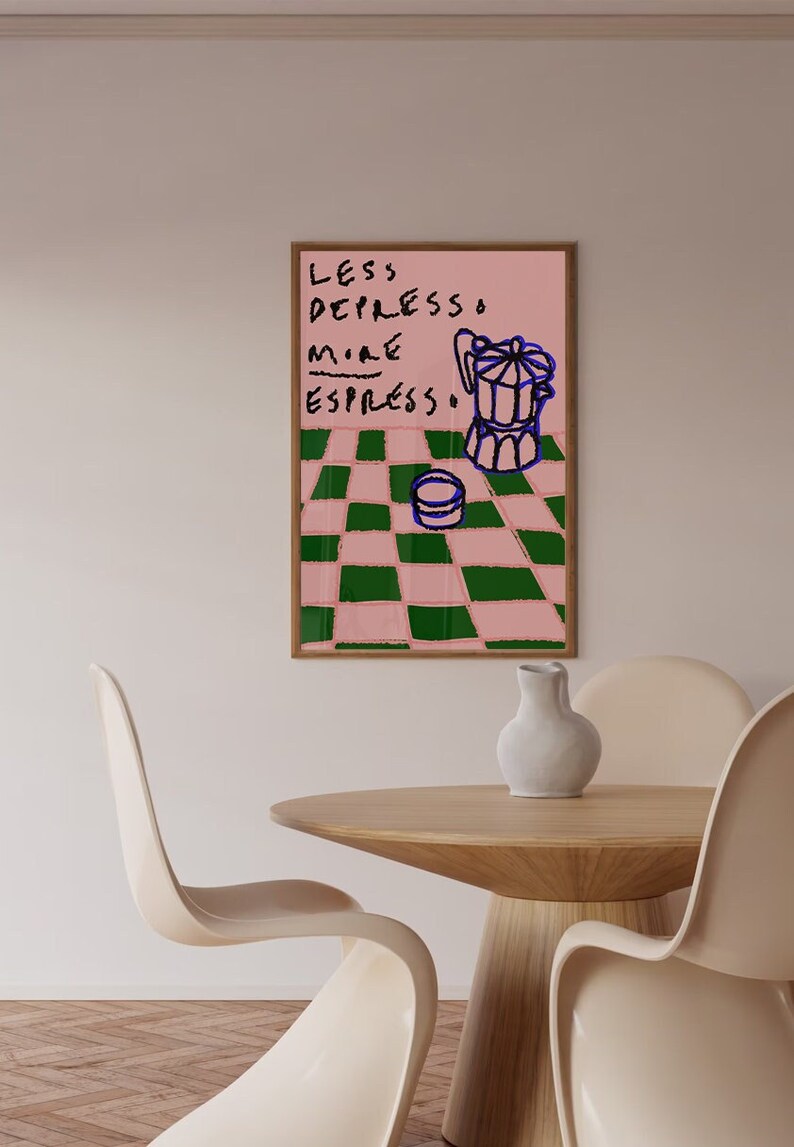Espresso Coffee Print Less Depresso More Espresso Coffee - Etsy