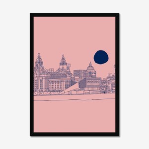 Liverpool City Print | Bright Wall Art | Colourful Travel Poster ...