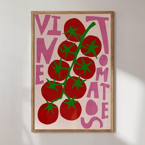 Vine Tomato Food Print Food Art Dining Room and Kitchen Posters Digital ...