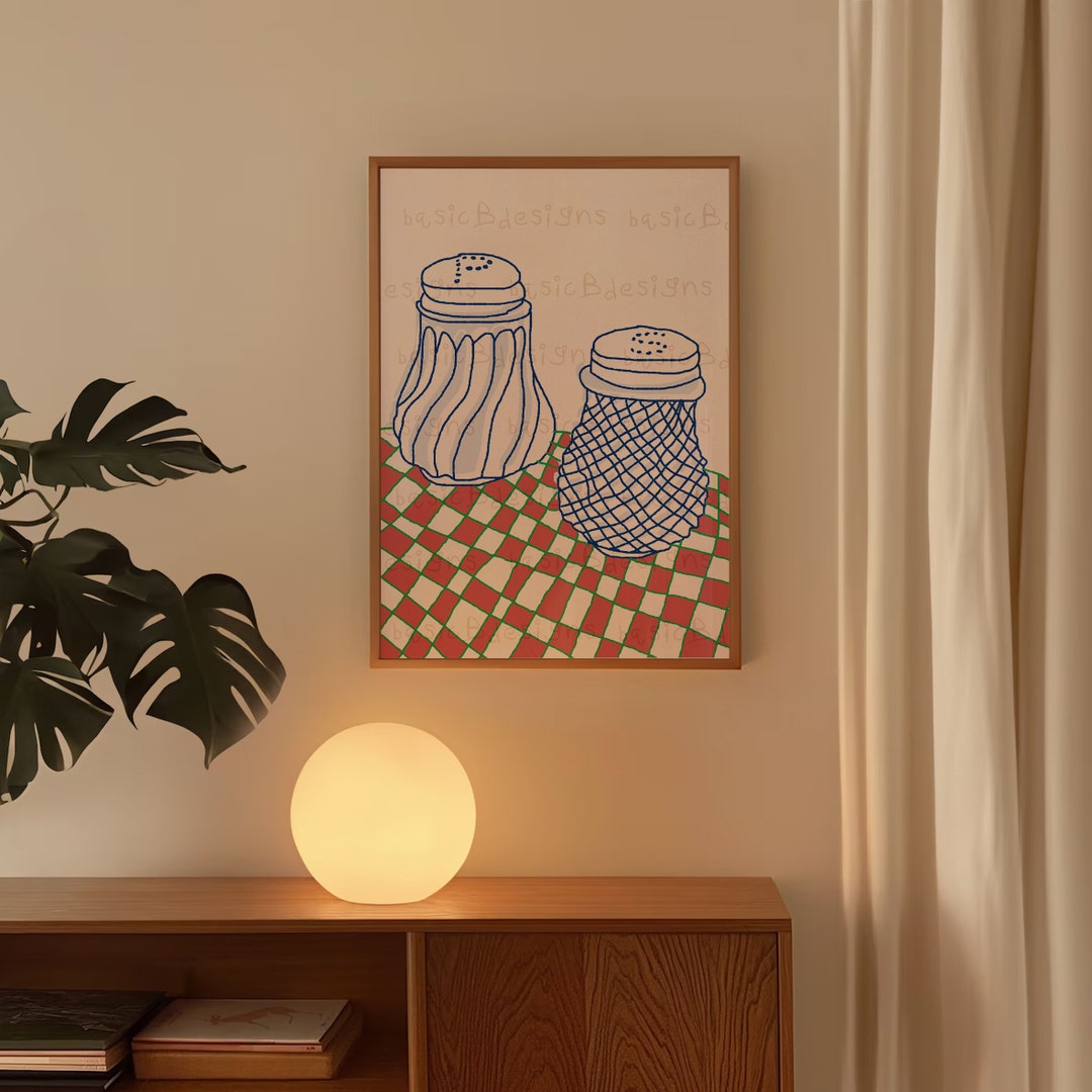 Kitchen Wall Art | Shake It up | Mid Century Modern Salt and Pepper ...