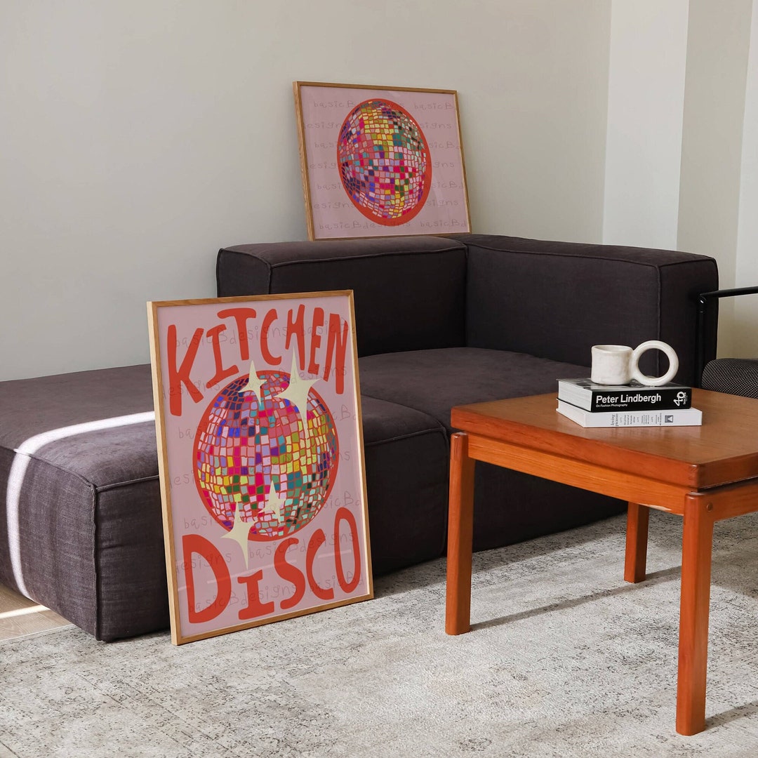 Kitchen Disco Print | Colourful Home Décor | Rainbow Kitchen | Disco ...