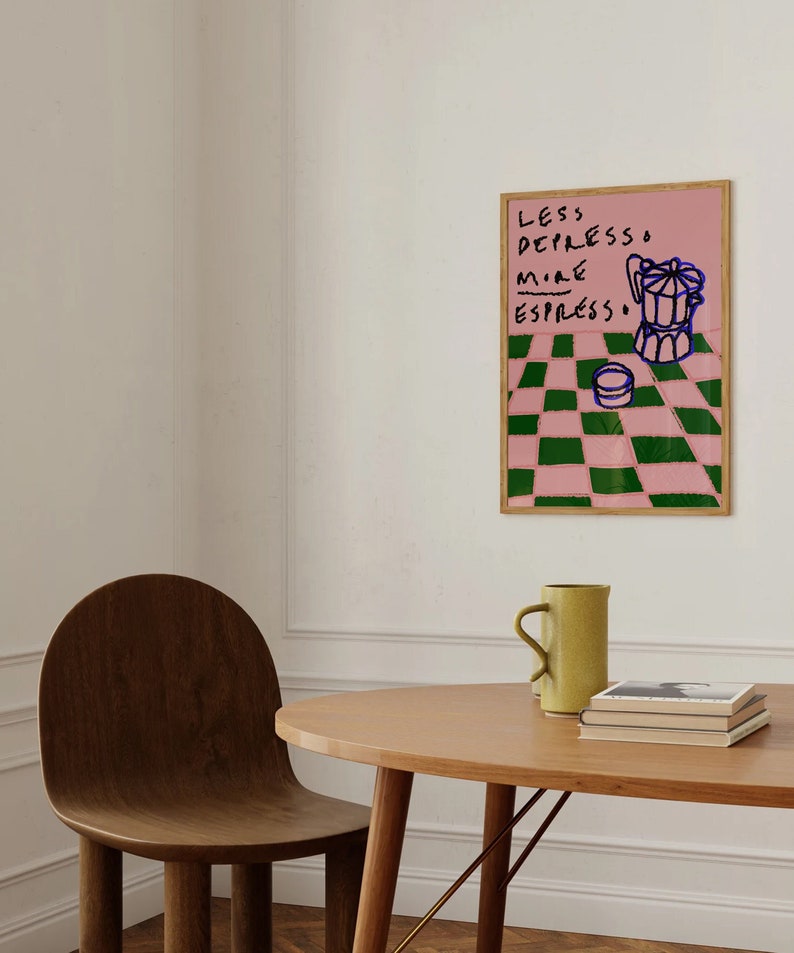 Espresso Coffee Print Less Depresso More Espresso Coffee - Etsy