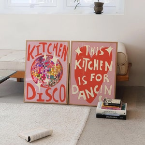 Kitchen Disco Print Colourful Home Décor Rainbow Kitchen - Etsy UK