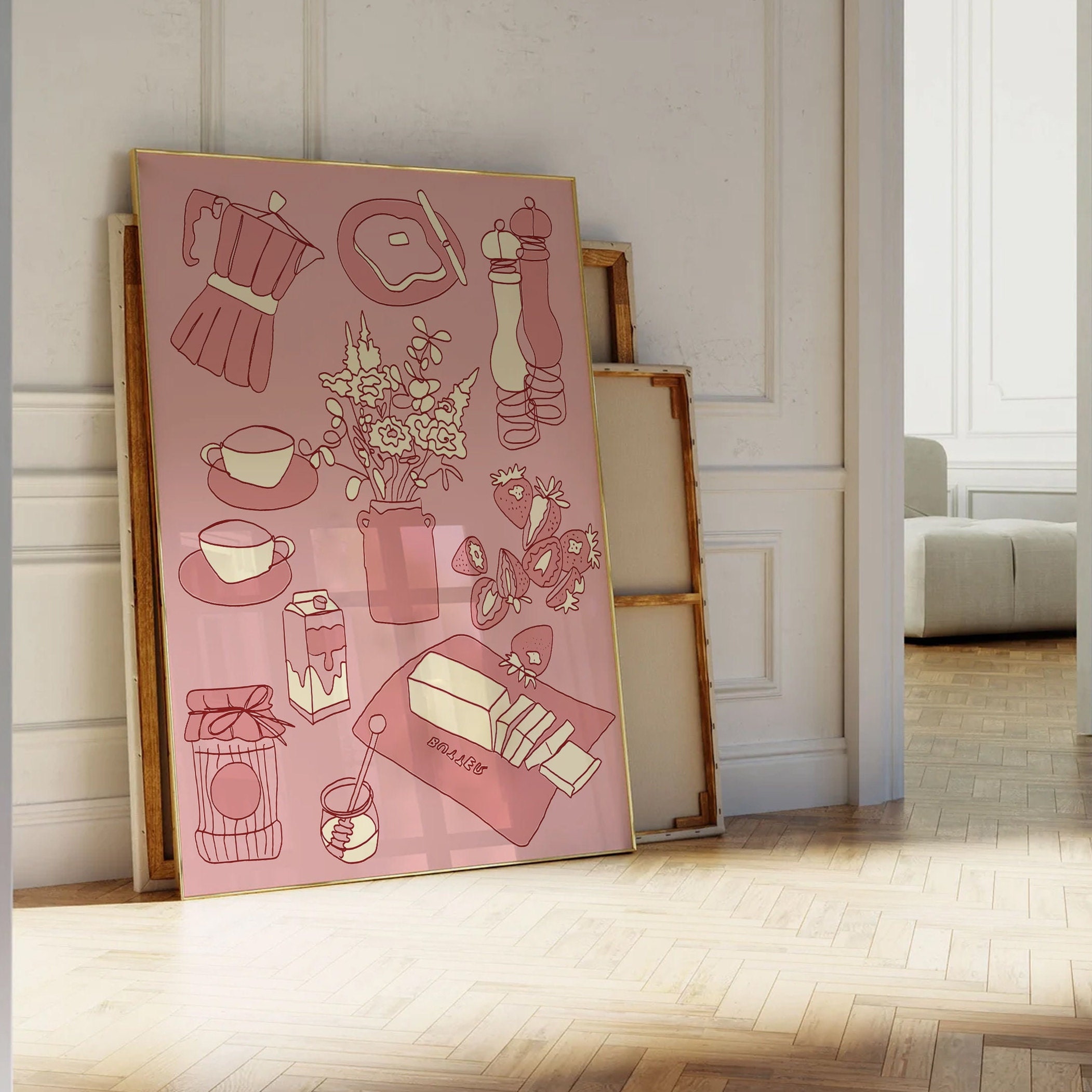 Breakfast Table Wall Art kitchen Wall Art Food Print With - Etsy