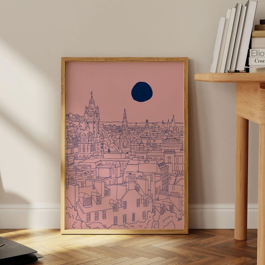Edinburgh Print | Scotland Bright Wall Art | Colourful Travel Poster ...