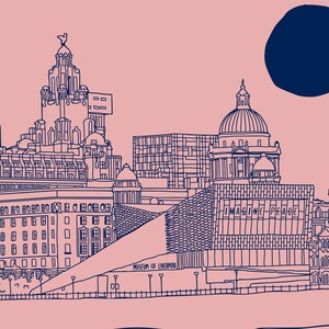 Liverpool City Print | Bright Wall Art | Colourful Travel Poster ...