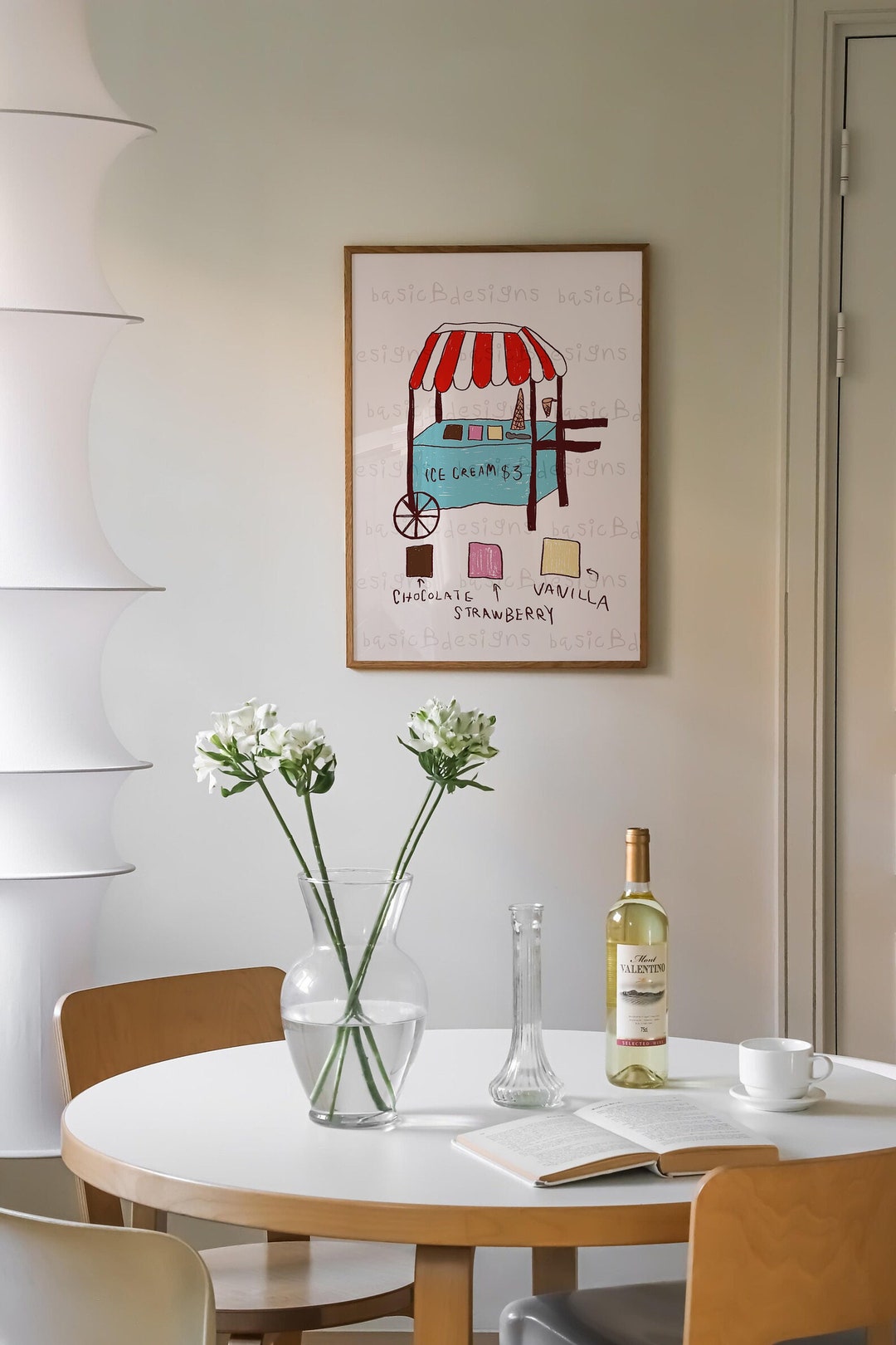 Ice Cream Cart Print Gelato Poster Sweet Dessert Art Dining Room ...