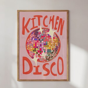 Kitchen Disco Print Colourful Home Décor Rainbow Kitchen Disco Ball ...