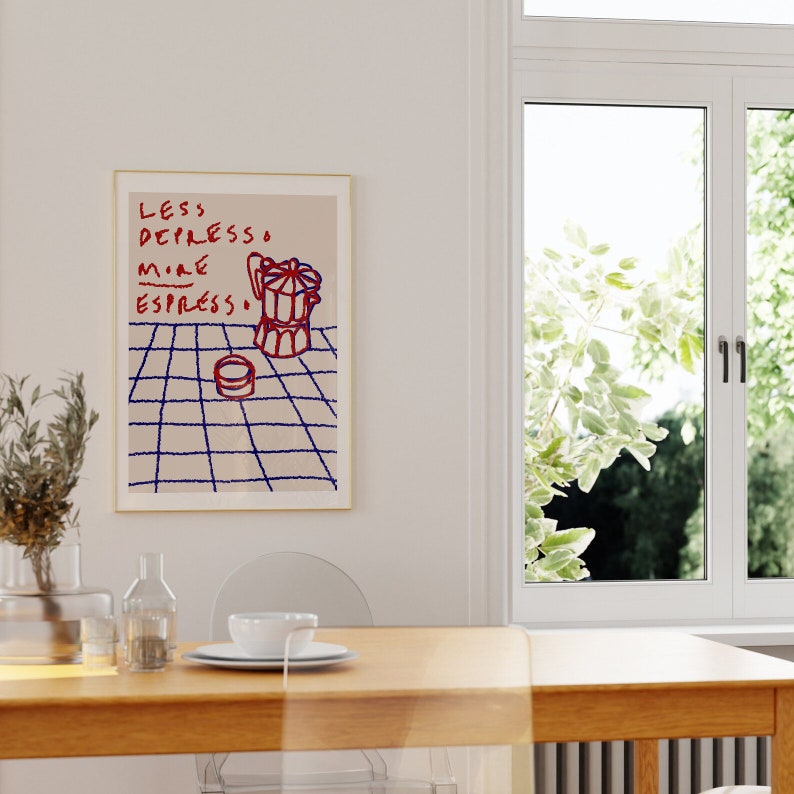 Espresso Coffee Print Less Depresso More Espresso Coffee - Etsy