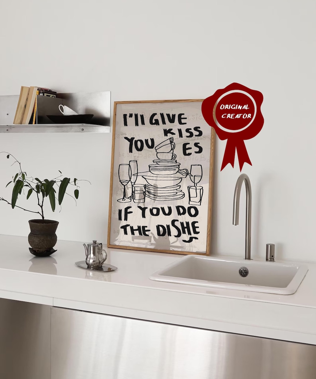 Kitchen Wall Art | Wash the Dishes Poster | Do the Dishes Dummy Mid ...