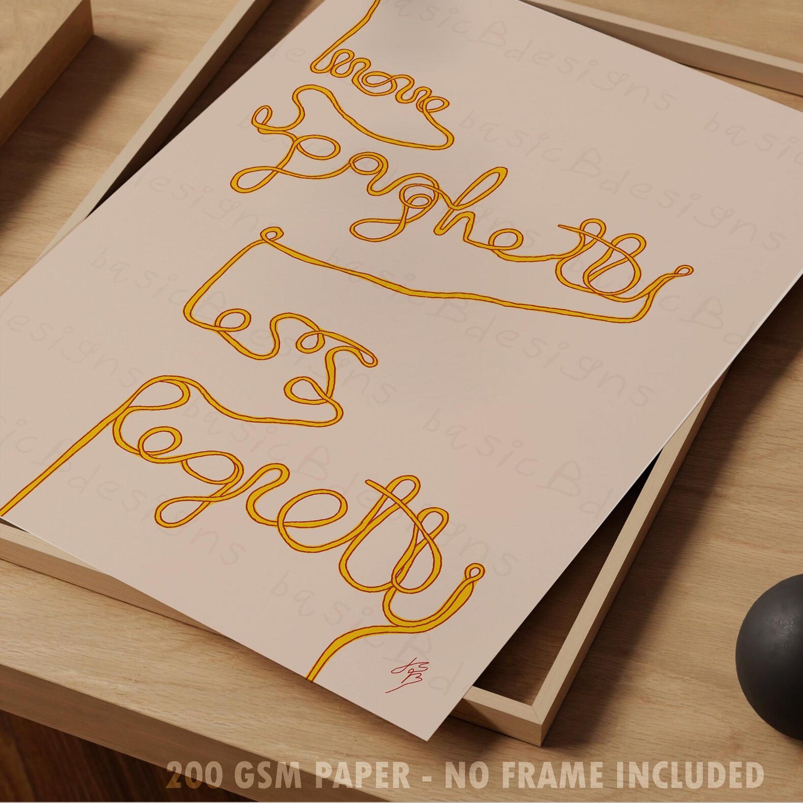 Spaghetti Quote Print | Funny Kitchen Wall Art | More Spaghetti Less ...