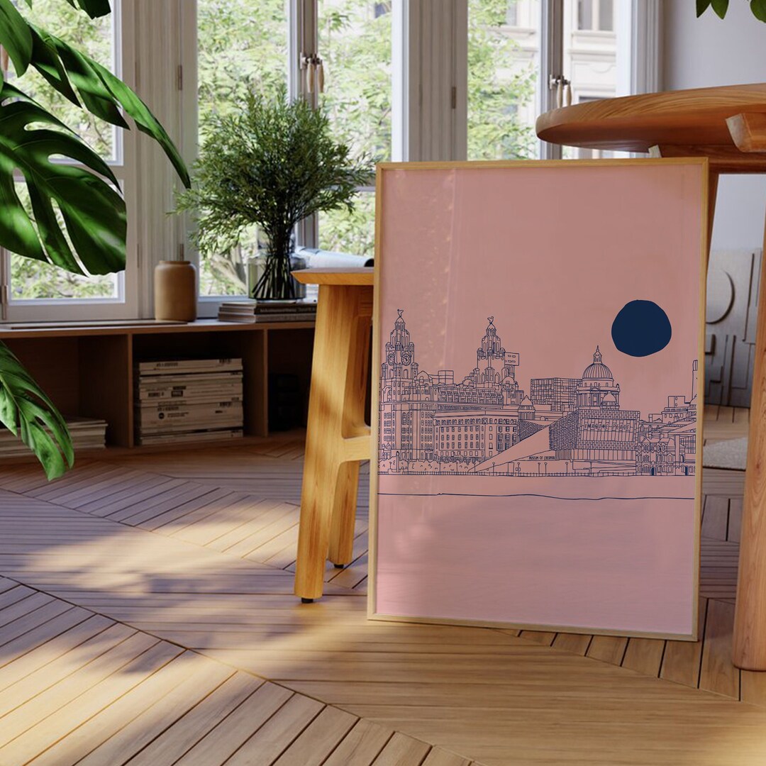 Liverpool City Print | Bright Wall Art | Colourful Travel Poster ...