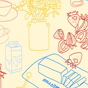 Breakfast Table Wall Art |kitchen Wall Art | Food Print With Butter ...