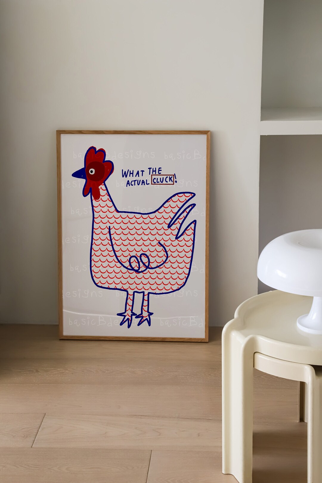Chicken Print | What the Cluck Chicken Poster | Funny Saying Print ...