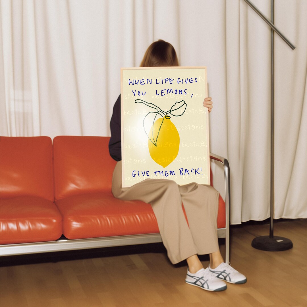 Food Print lemon and Orange Poster When Life Gives You Lemons Squeeze ...