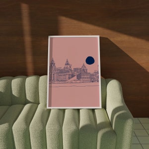 Liverpool City Print | Bright Wall Art | Colourful Travel Poster ...