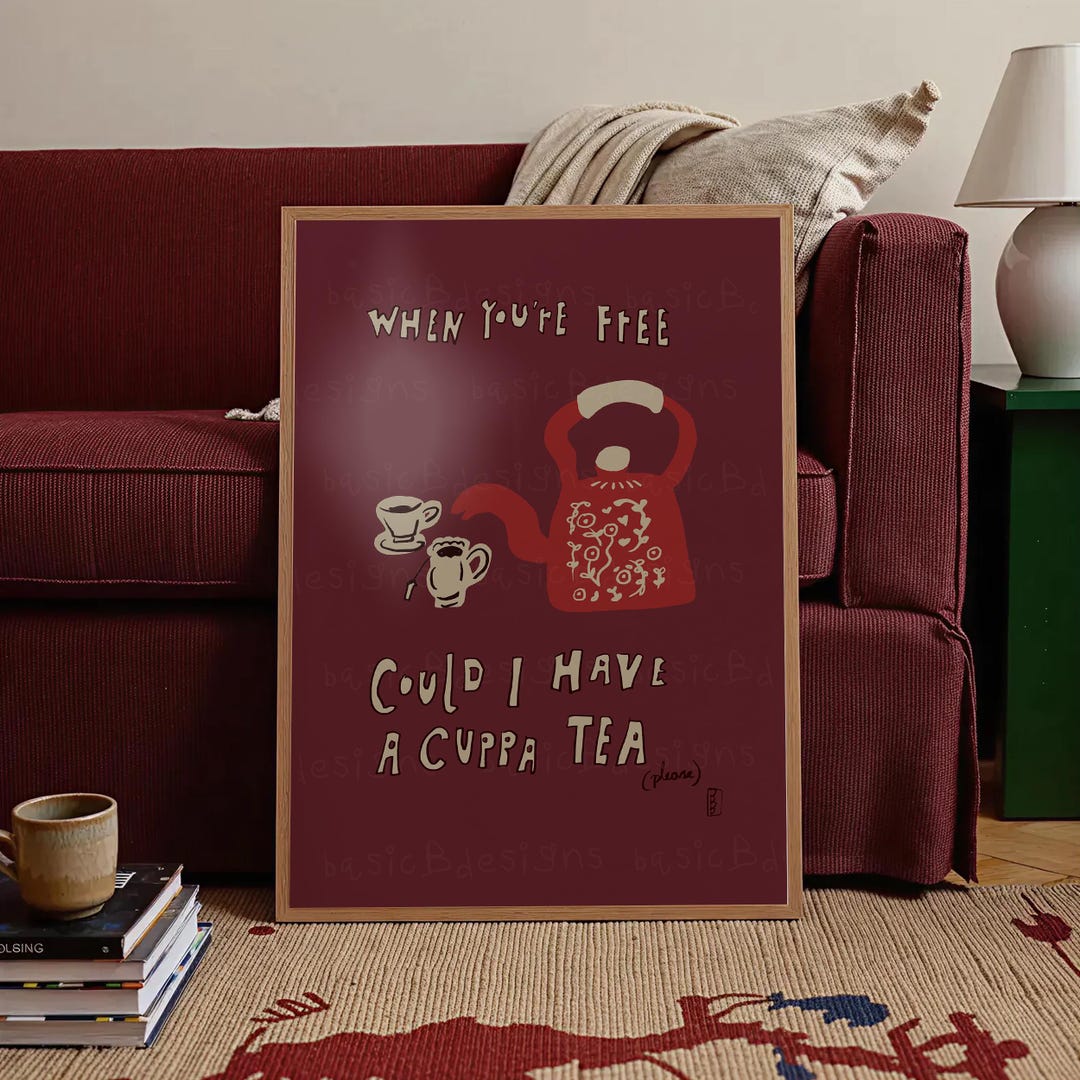 Tea Print | Cuppa Poster | Coffee Corner Art | Pop the Kettle on ...