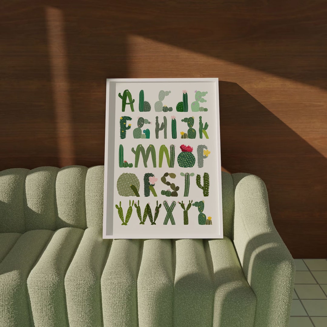 Cactus Alphabet Letters Print | Nursery Decoration | Plant Lover Gift ...
