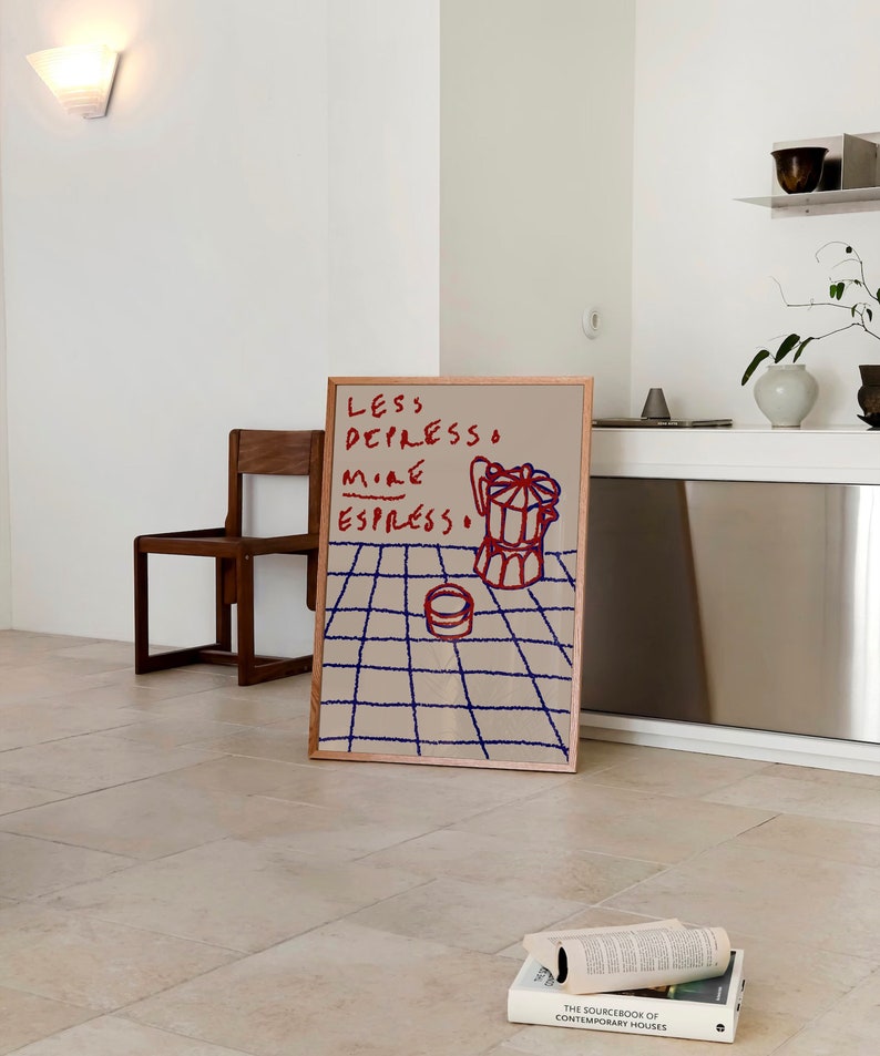 Espresso Coffee Print Less Depresso More Espresso Coffee - Etsy