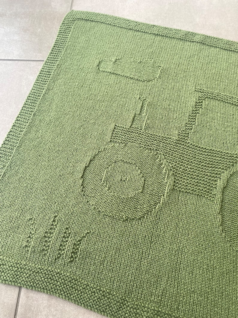 Easy Baby Knit Blanket Pattern - Tractor - DK Yarn - Pdf Download - Etsy