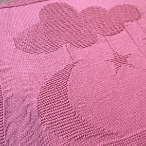 Easy Baby Knit Blanket Pattern - Moon Stars and Cloud - DK Yarn - Pdf ...