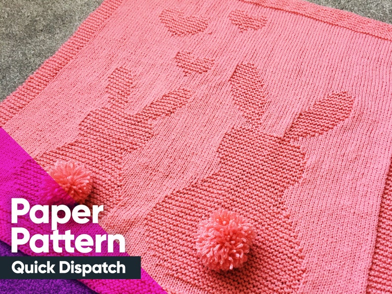Paper Knitting Pattern Easy Baby Knit Blanket Pattern | Etsy
