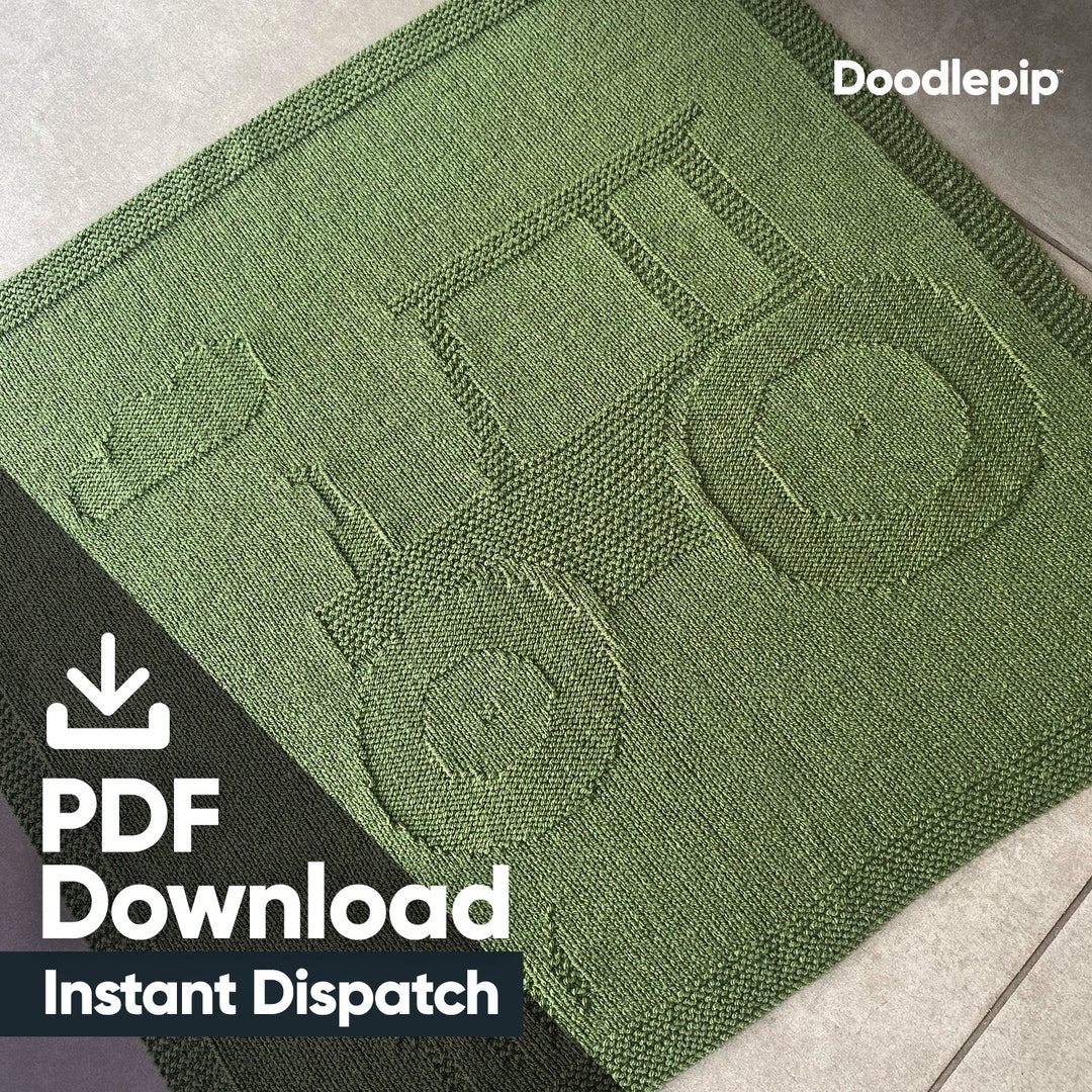 Easy Baby Knit Blanket Pattern - Tractor - DK Yarn - Pdf Download - Etsy