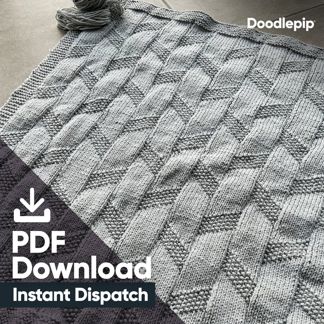 Multi Size - Easy Reversible - Diagonal Moss Flag - Knit Blanket ...