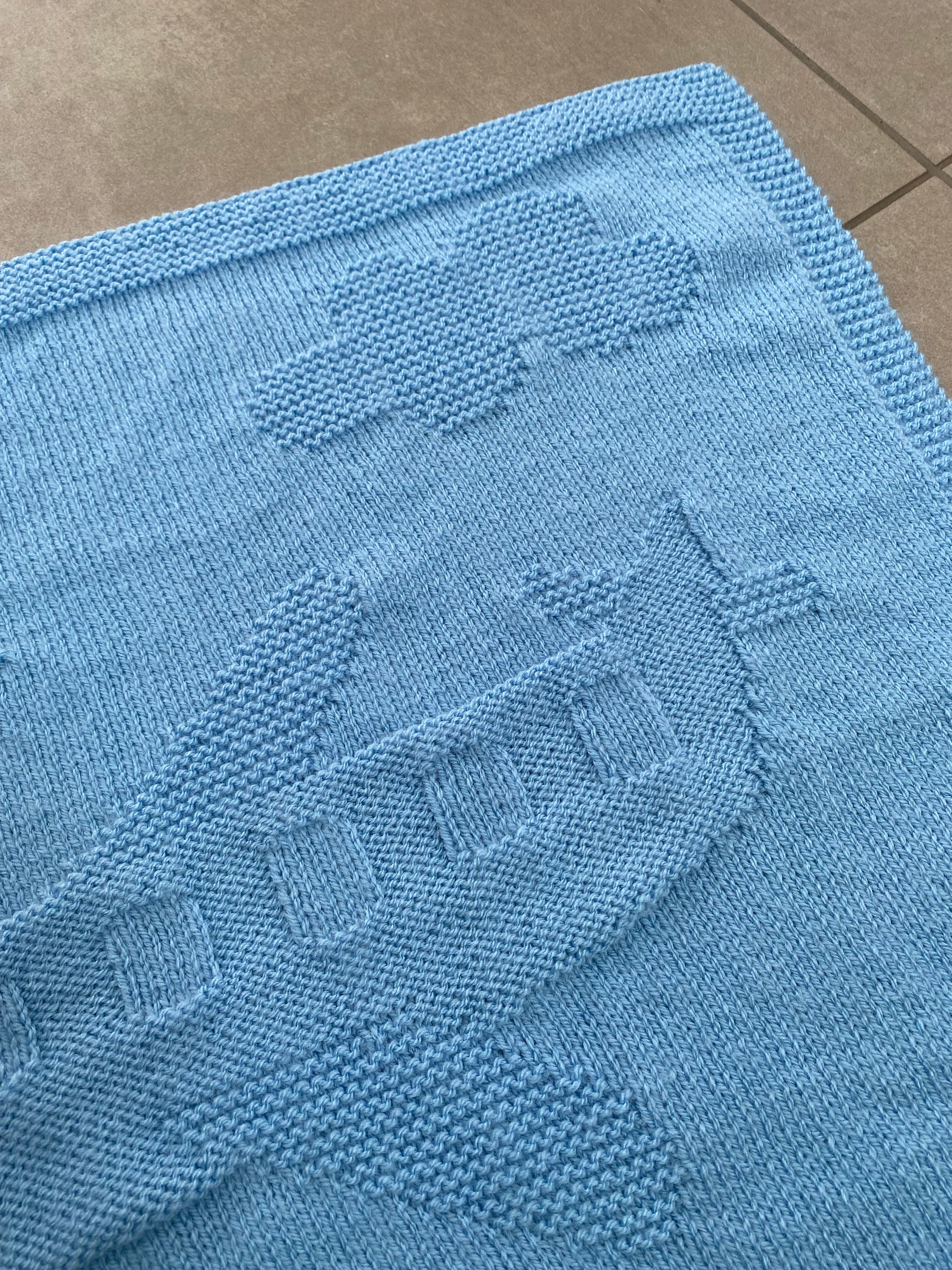 Easy Baby Knit Blanket Pattern - Plane Aeroplane - DK Yarn - Pdf ...