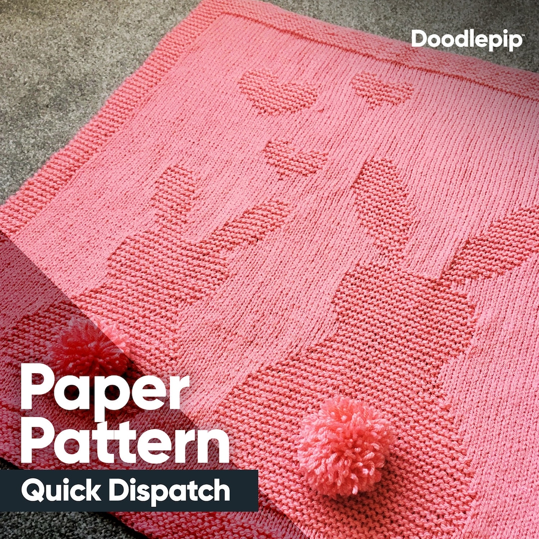 Paper Knitting Pattern Easy Baby Knit Blanket Pattern - Etsy