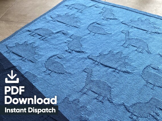 Dinosaur Knit Blanket Pattern T. Rex Stegosaurus Dinosaur - Etsy