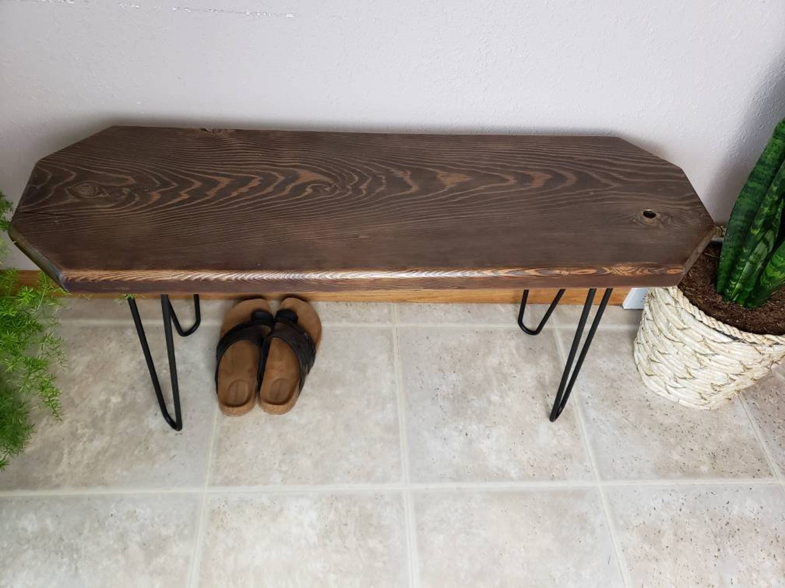 Entryway Bench Handmade Rustic Bench Farmhouse Bench | Etsy