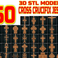 Jesus Cross STL File 3D Model With Crown of Thorns INRI Relief for CNC ...