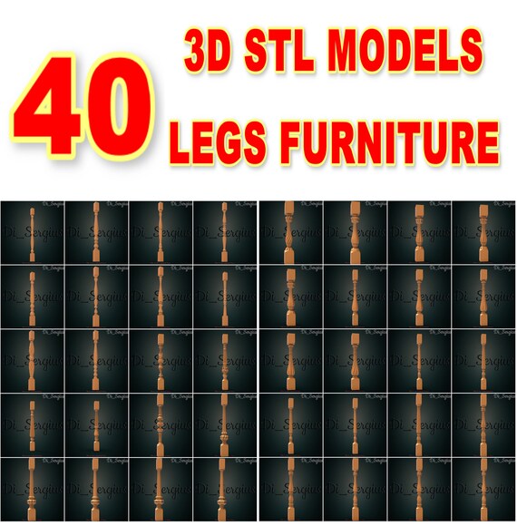 40PCS 3D STL Model Legs Decor Furnitire Round Interior for CNC - Etsy