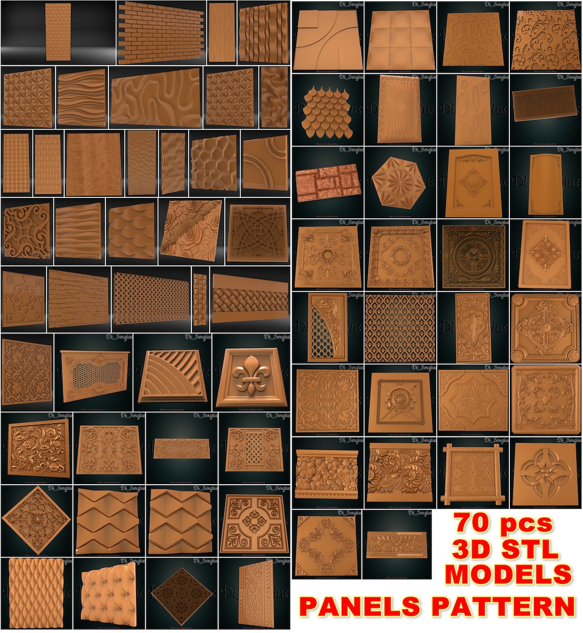 70PCS Wall Panels Parametric Pattern Interior Art Screen Set - Etsy