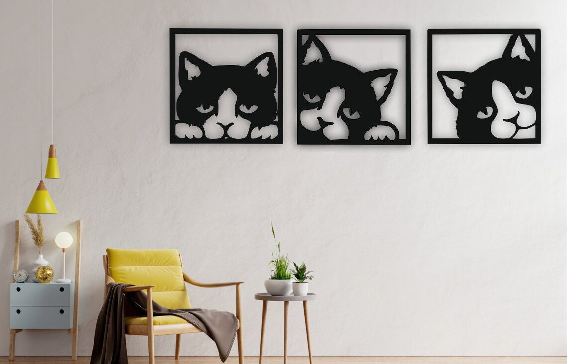 Vector Panel Art Cat Decorative Dxf Eps Cdr Ai Pdf File of - Etsy