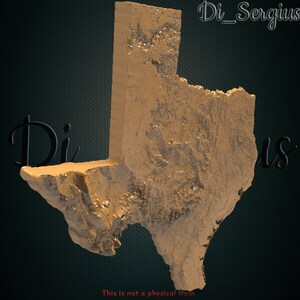 3D STL Model Texas State Topographic Map Relief Terrain File Cnc Router ...