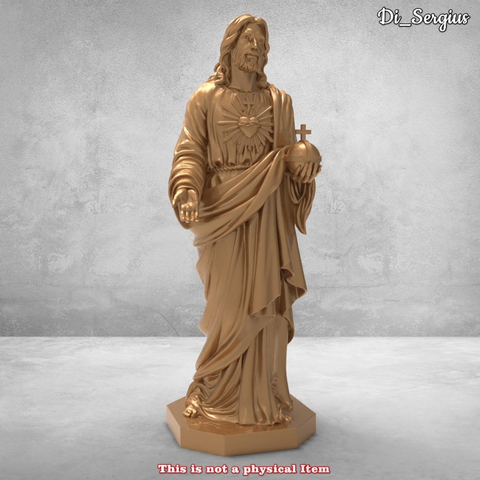3D STL Model Jesus With Sacred Heart Statue 3D Printer GOD - Etsy