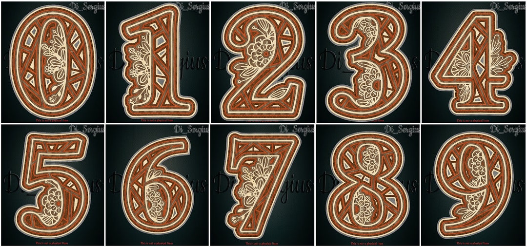 Layered Numbers Bundle Full Birthday, Mandala, SVG, EPS, DXF, Cdr, Pdf ...
